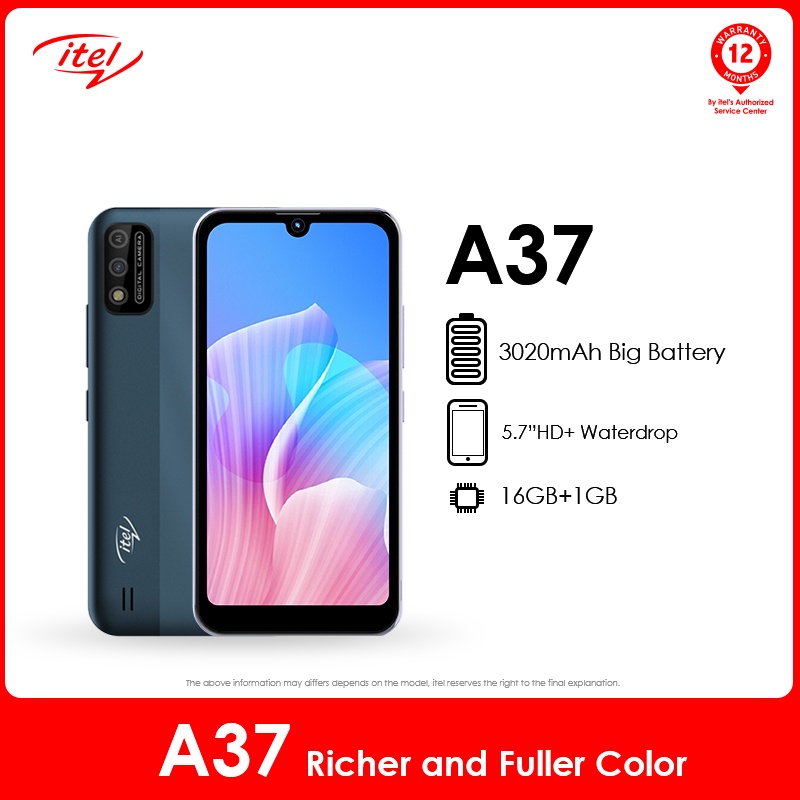 ITEL A37 Smart Phone, 100 Days Official Replacement | Shopee Philippines