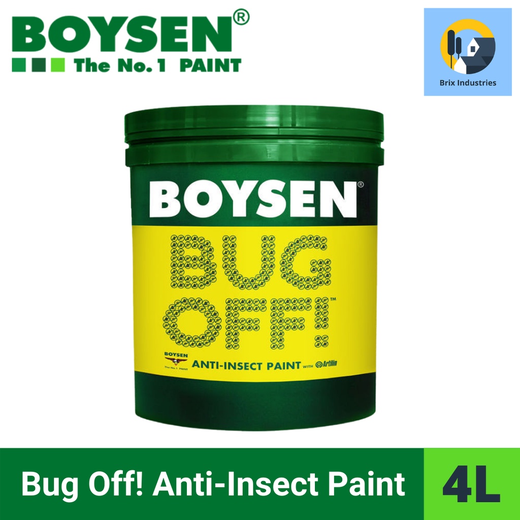 Boysen Bug Off Flat White 4 Liters (Gallon) B-8071 Anti-Insect Paint ...