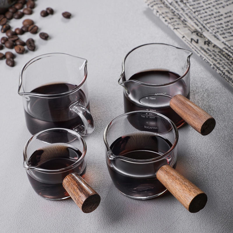 Glass Small Milk Cup Italian Heat-Resistant Espresso Mini Cylinder ...