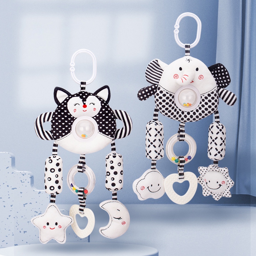 Baby Stroller Hanging Toys Soft Plush Aminal Car Seat Toys with Teether ...