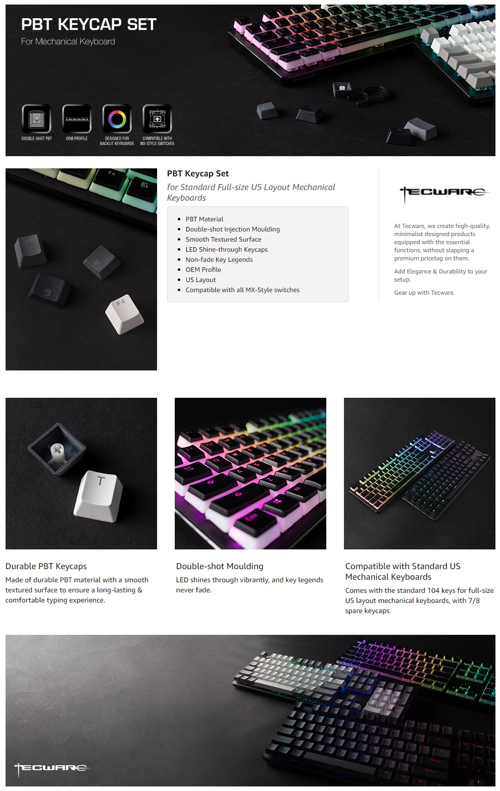 TECWARE PBT Keycap Set For Mechanical Keyboard | Shopee Philippines