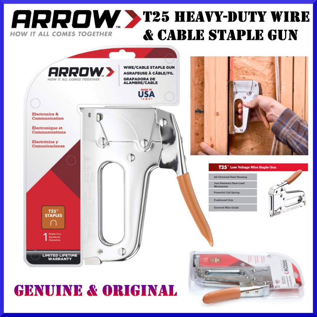 Arrow T25 Heavy Duty Wire and Cable Staple Gun ORIGINAL | Shopee ...