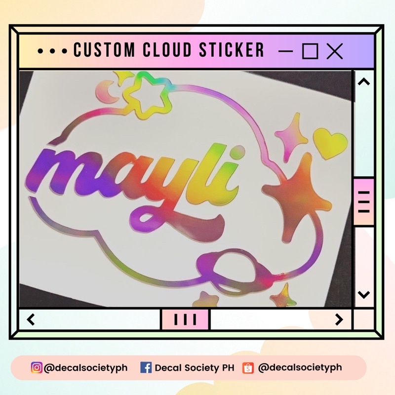 WATERPROOF - PERSONALIZED CUSTOM CLOUD DECAL STICKER | Shopee Philippines