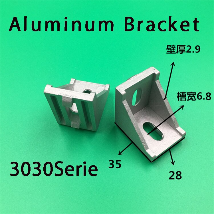 50pcs 3030 Brackets Corner fitting angle aluminum 35x35 L connectors ...