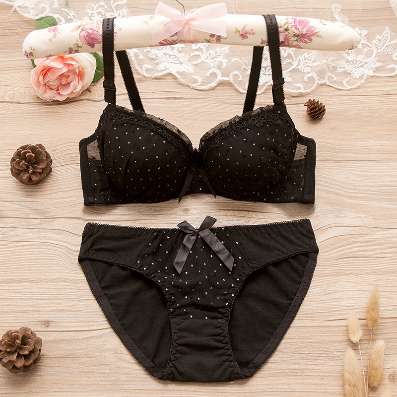 Women Sexy Bras Cute Soft Rims Comfortable Lace Push Up Gathered 3/4 ...