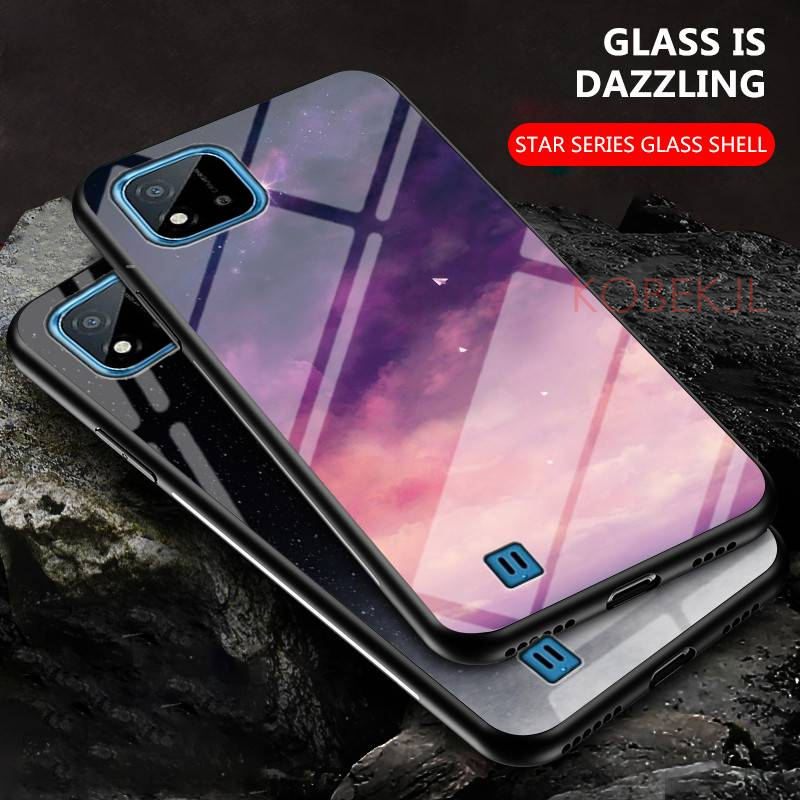 Realme C11 C20 C21 C25 2021 Case Starry Sky Gradient Tempered Glass ...