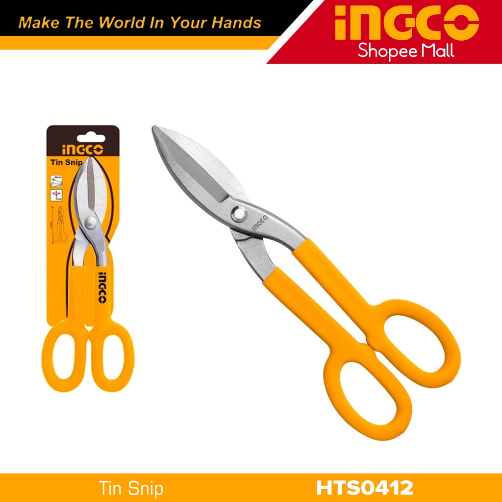 Ingco HTS0412 12" Tin Snip Scissors Drop-forged Steel _H | Shopee ...