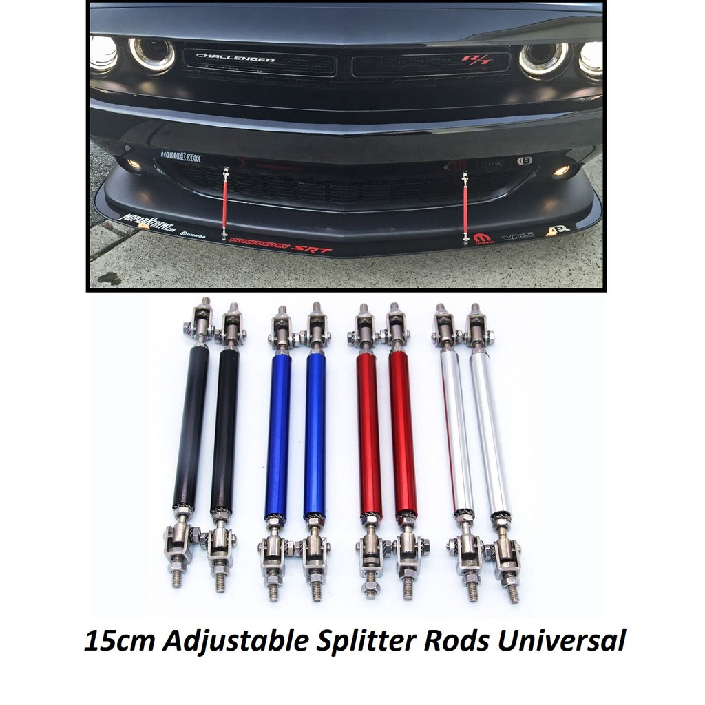 Black 15cm Car Front Diffuser Bumper Splitter Rod Adjustable | Shopee ...