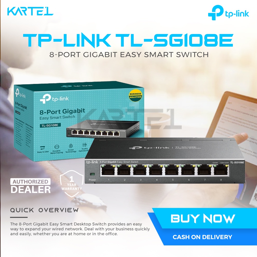 TP-Link TL-SG108E 8-Port Gigabit Easy Smart Switch (With VLAN) | Shopee ...