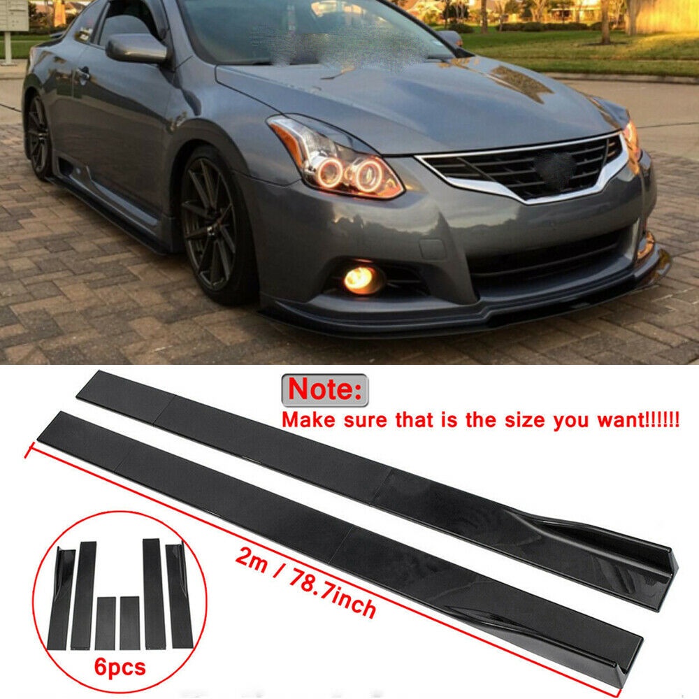 LANTOP 2M 78.7'' Side Skirt Splitter Rocker Panel Extension Glossy ...