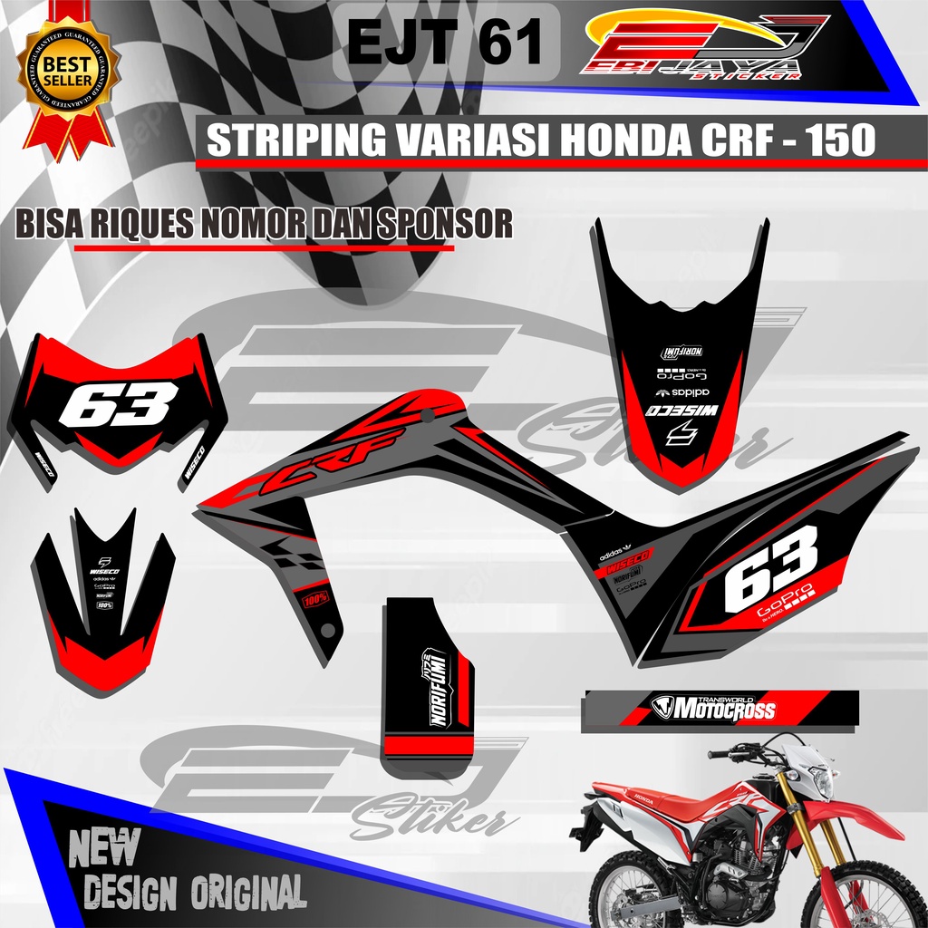 Sticker LIST VARIATION HONDA CRF 150 L / STICKER DECALL STRIPING / SEMI ...