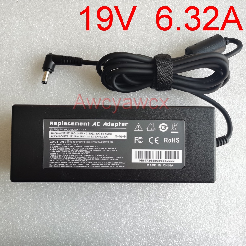 AC 100V-240V DC 19V 6.32A 120W power adapter for MSI ASUS TOSHIBA ...