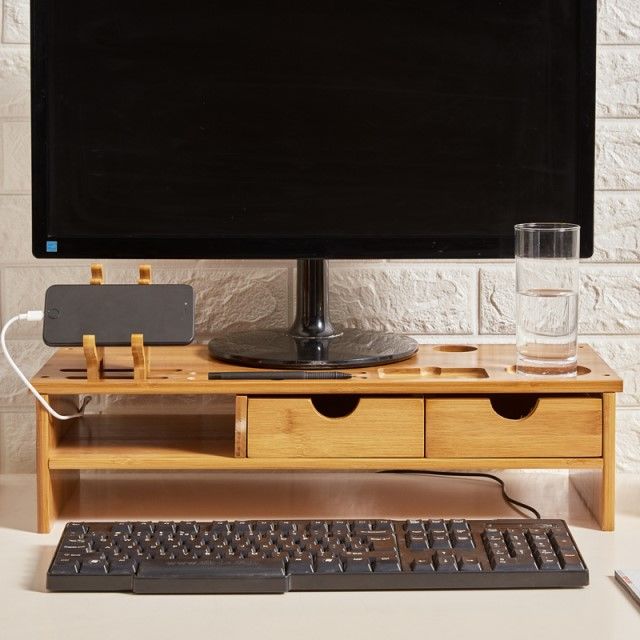 Neck guard LCD computer monitor screen heightening shelf base desktop ...