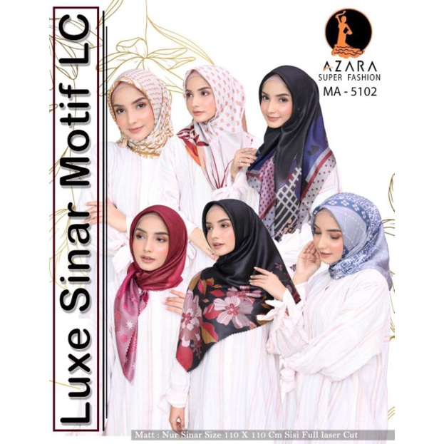 Azara Rectangular Hijab with Luxe Sinar Motif Original LC | Shopee ...