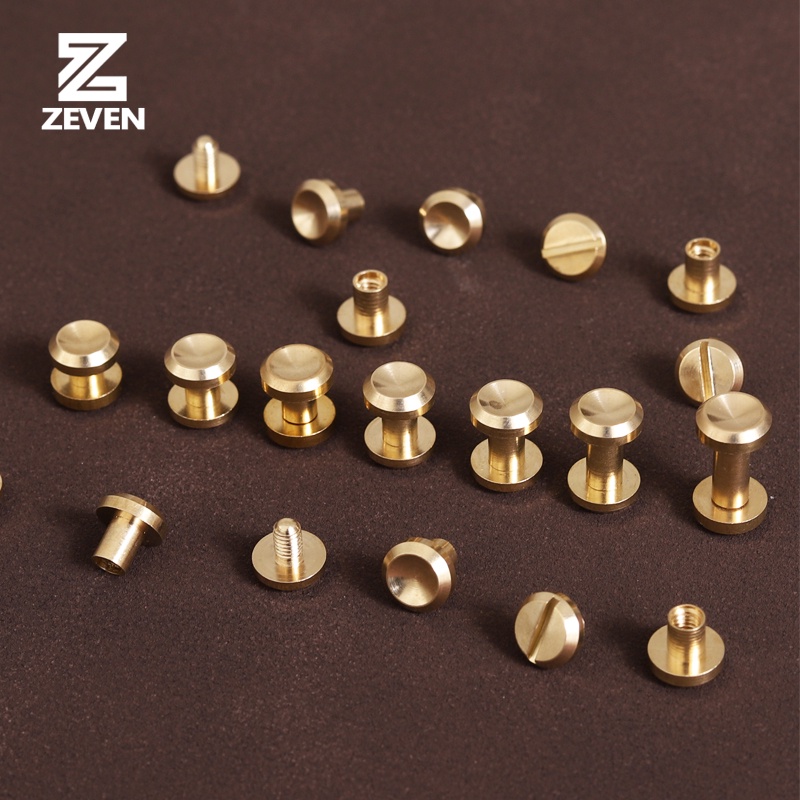 Solid Brass Concave Head Button Stud Screw Nail Rivet Chicago Screw ...
