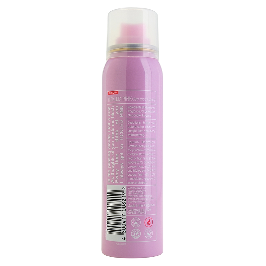 TCD3100P - BENCH/ Tickled Pink Deo Body Spray 100ml | Shopee Philippines