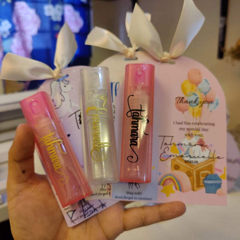 customized square alcohol spray with lace for giveaways, souvenir, gift ...