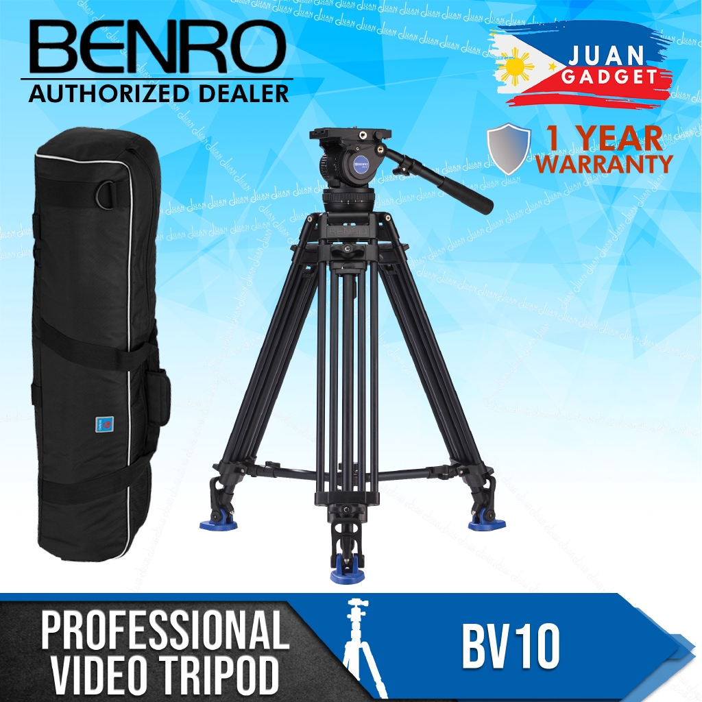 Benro BV10 Video Tripod Professional AluMinium with Twin Leg - 1 Year Warranty | Shopee Philippines