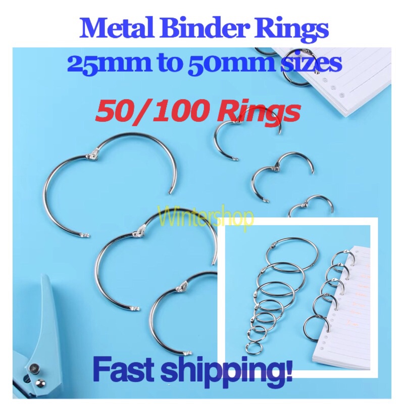 50/100 PCS Metal Binder Rings circular Rings Loos leaf Rings 25mm to ...