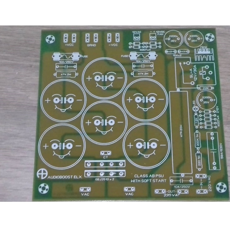 PSU for Class AB PCB Smiley ECAP with Soft Start and 12vdc Fan Supply ...