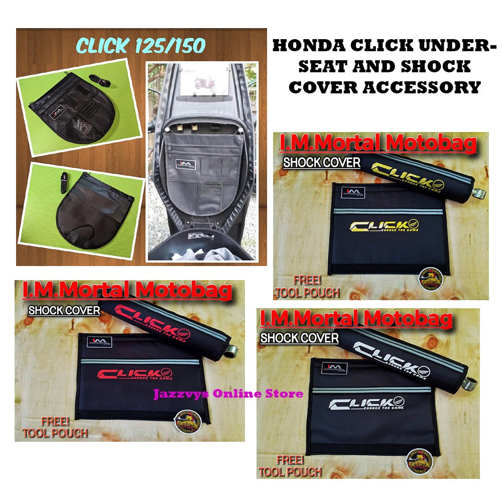 Honda Click V1 V2 V3 125i Underseat Organizer + Shock Cover Motorcycle ...
