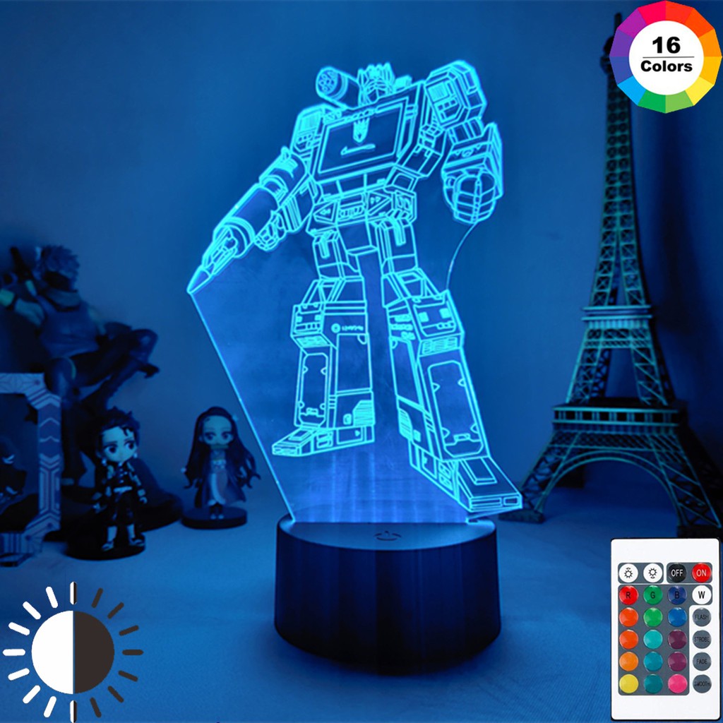 Transformation robot Action Optimus Prime Figures Toys 3D LED Lamp ...