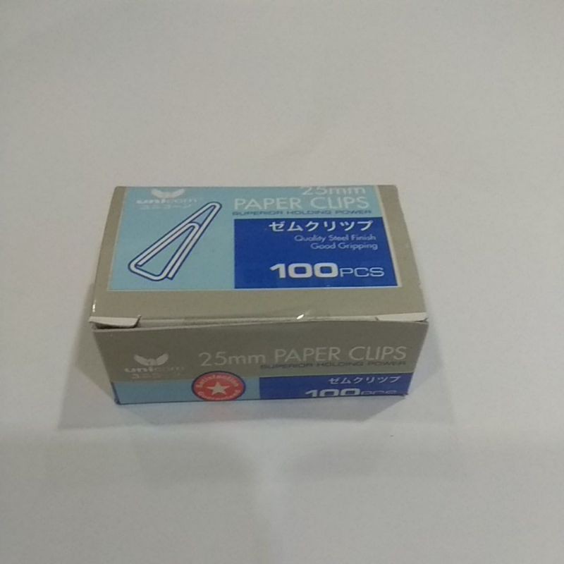 UNICORN PAPER CLIPS 100pcs 25mm | Shopee Philippines