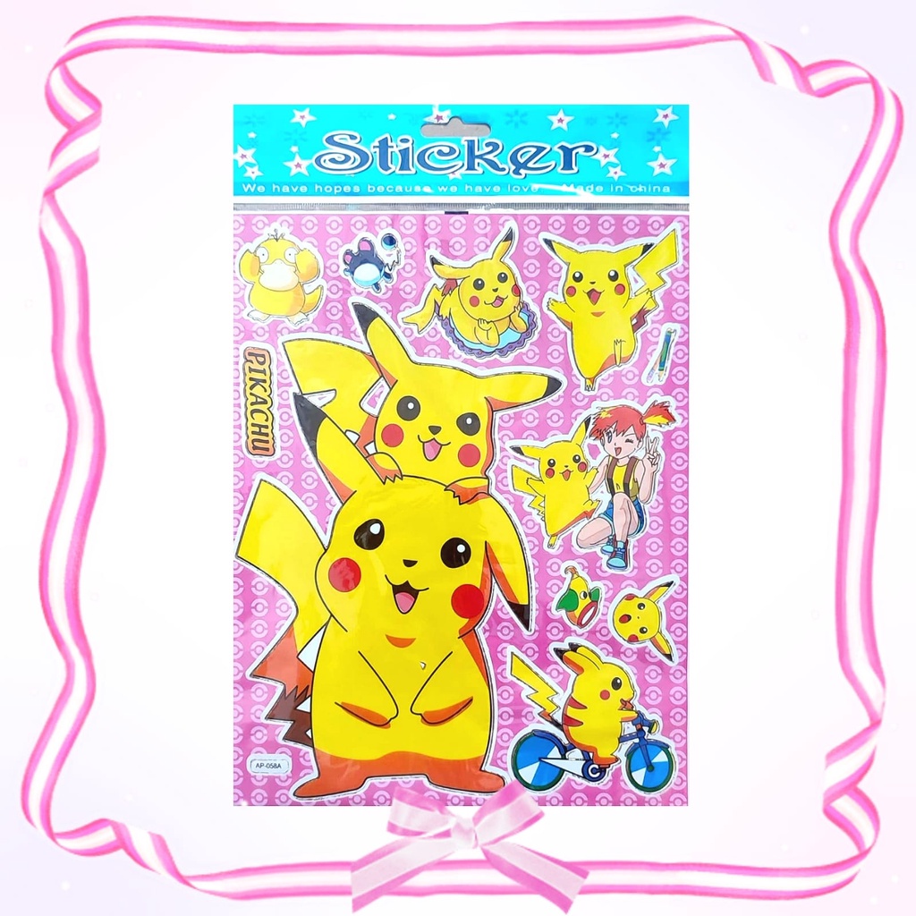 Laser Sticker Image, Children's Laser Sticker, Pokemon Pikachu Cartoon ...