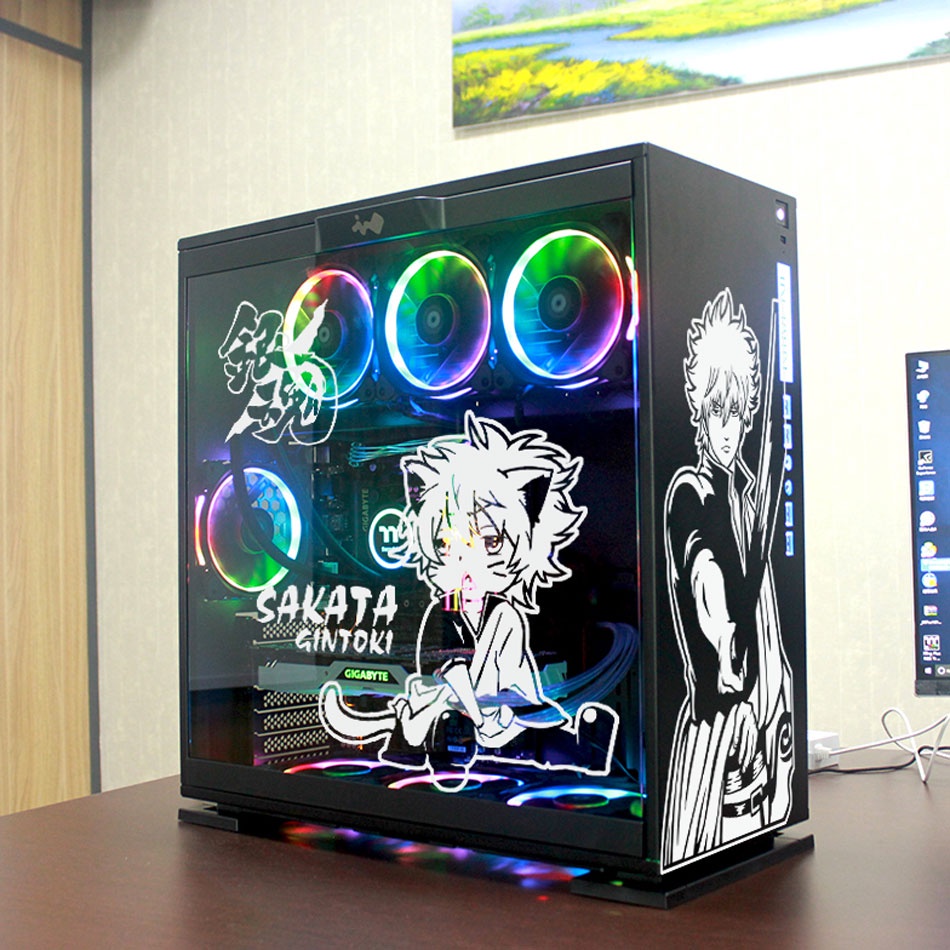 Gintama Anime Stickers for PC Case,Cartoon Decor Decal for ATX Mid ...