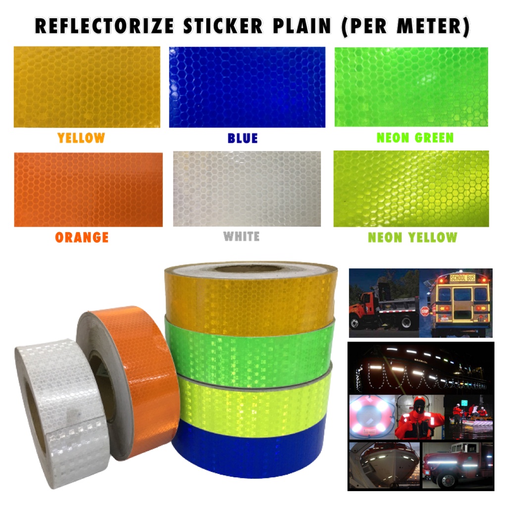 CPAO Reflectorize Plain Pattern Reflective Sticker Safety Warning Tape ...