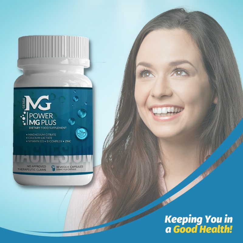 1 Bottle (30 Veggie Capsules) Power MG Plus by SMH for Stronger ...