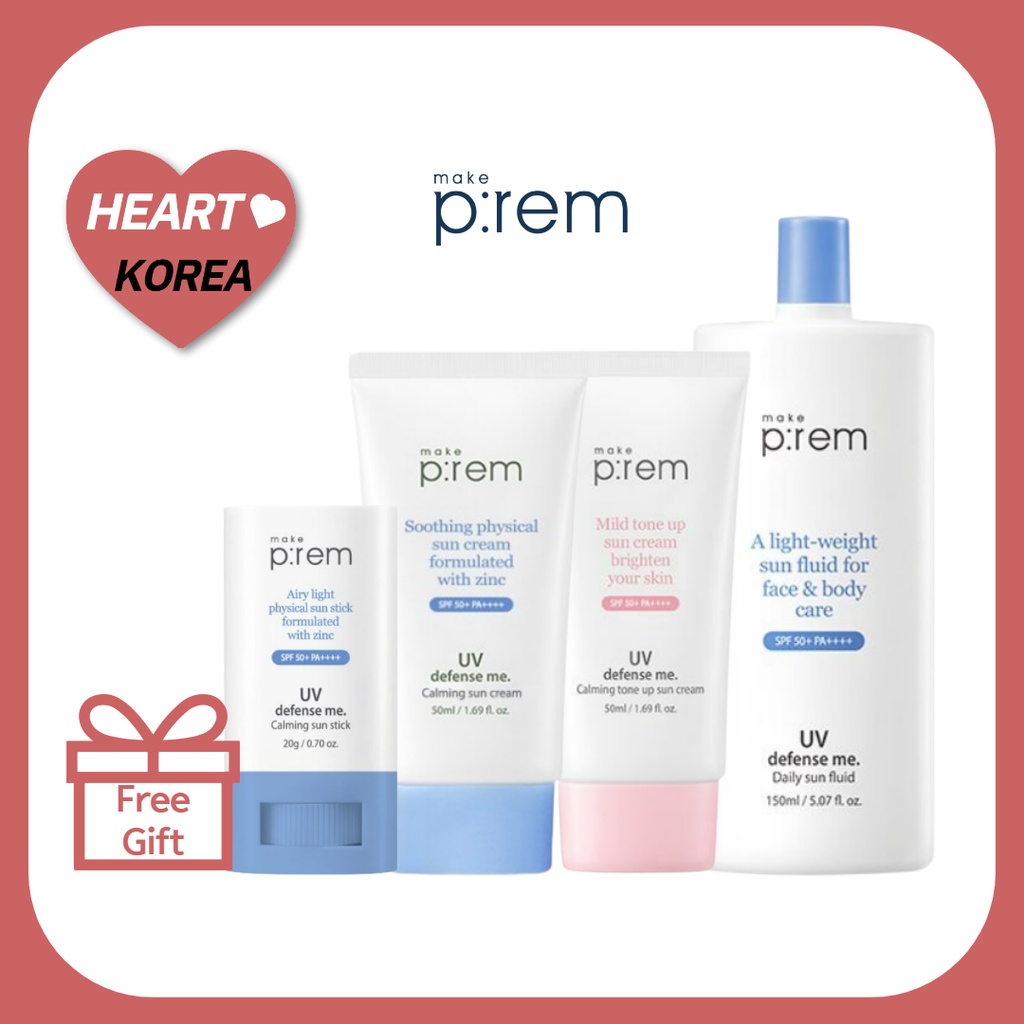 Make P:rem UV defense me/ face sunscreen / Calming Tone Up Sun Cream ...