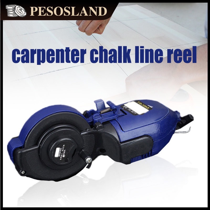 30M Carpenter Chalk Line Reel Manual Carpenter Ink Marker Woodworking ...