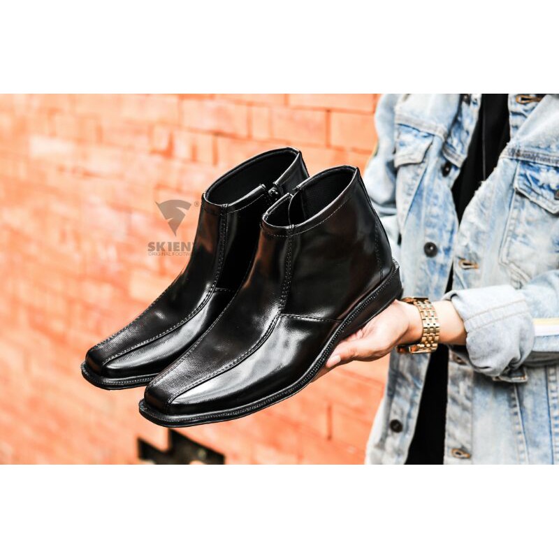 HITAM Hot pdh Black High Active zipper Loafers | Shopee Philippines