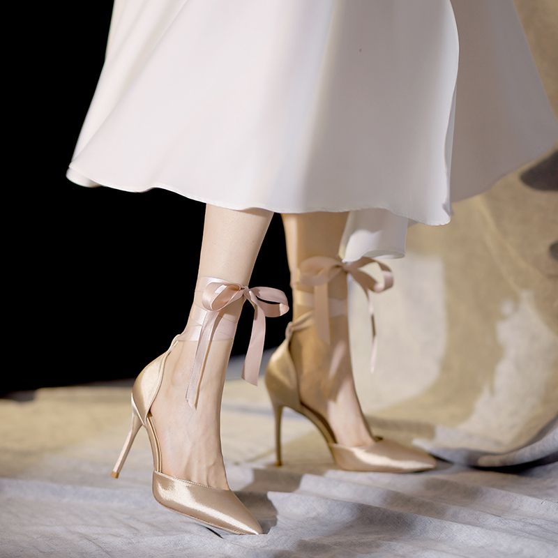 Pointed Toe Lace-Up Women Classy High Heels | Shopee Philippines