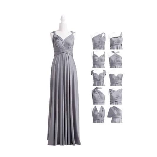 SILVER GRAY INFINITY DRESS WITH ATTACHED TUBE | Shopee Philippines