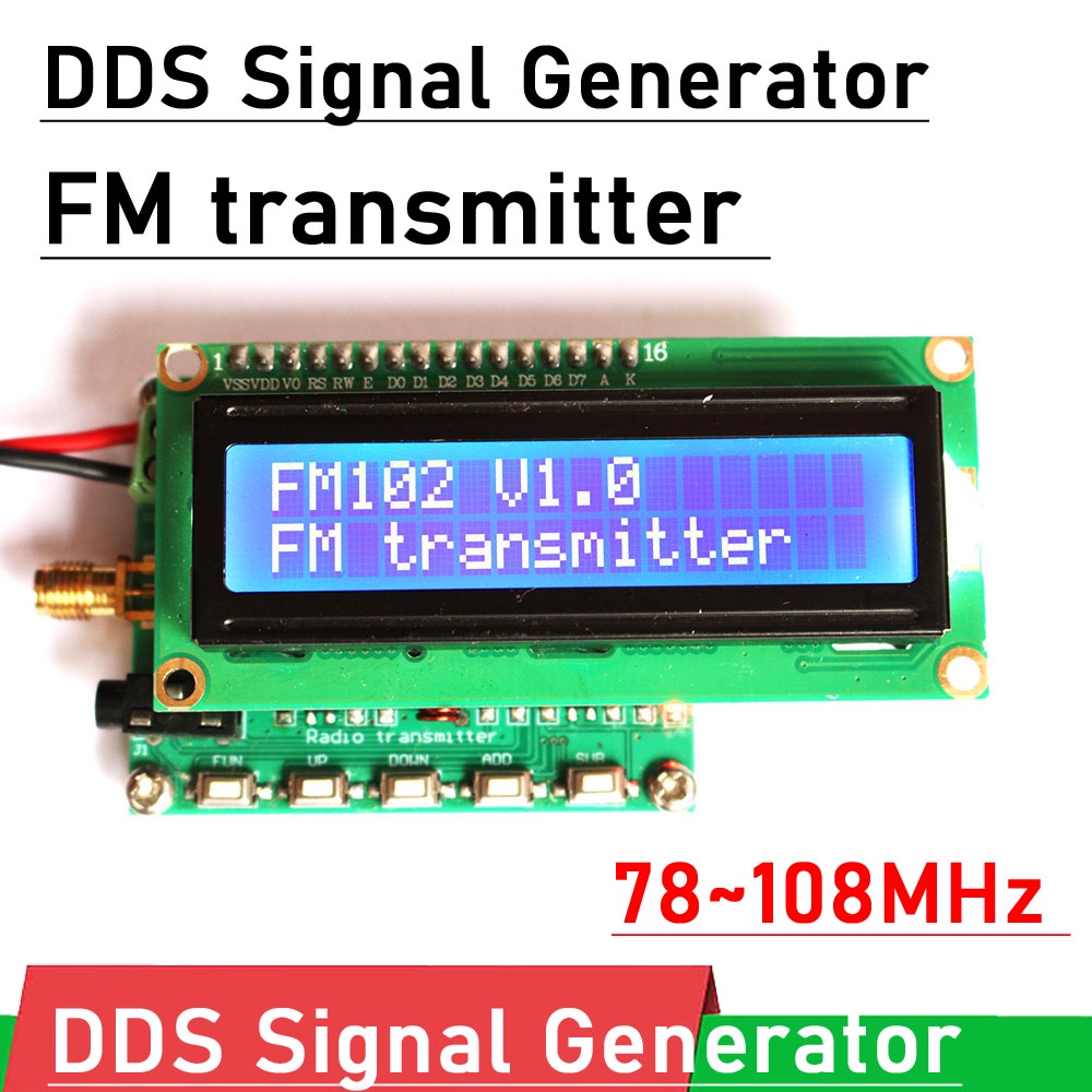 DDS FM signal generator 78~108MHz FM Stereo transmitter wireless FOR ...