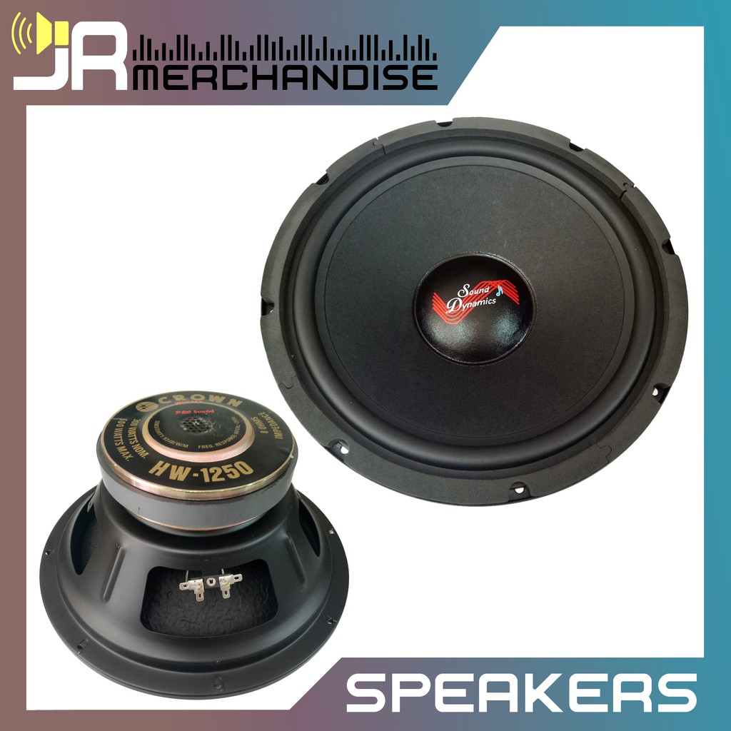 Crown HW-1250 12" 500 watts 8 ohms Hi-Fi Woofer Speaker with SC12 12 ...