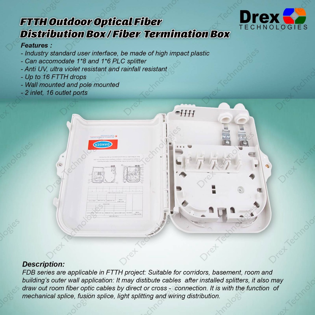 8 Core Fiber Optic Distribution Box /Protection Box / Fiber Terminal ...