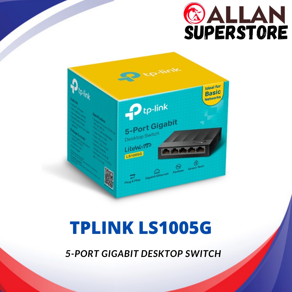 TP-Link (Online Exclusive) Ls1005g 5-Port Gigabit 10 100 1000mbps Desktop Switch Network Hu ...