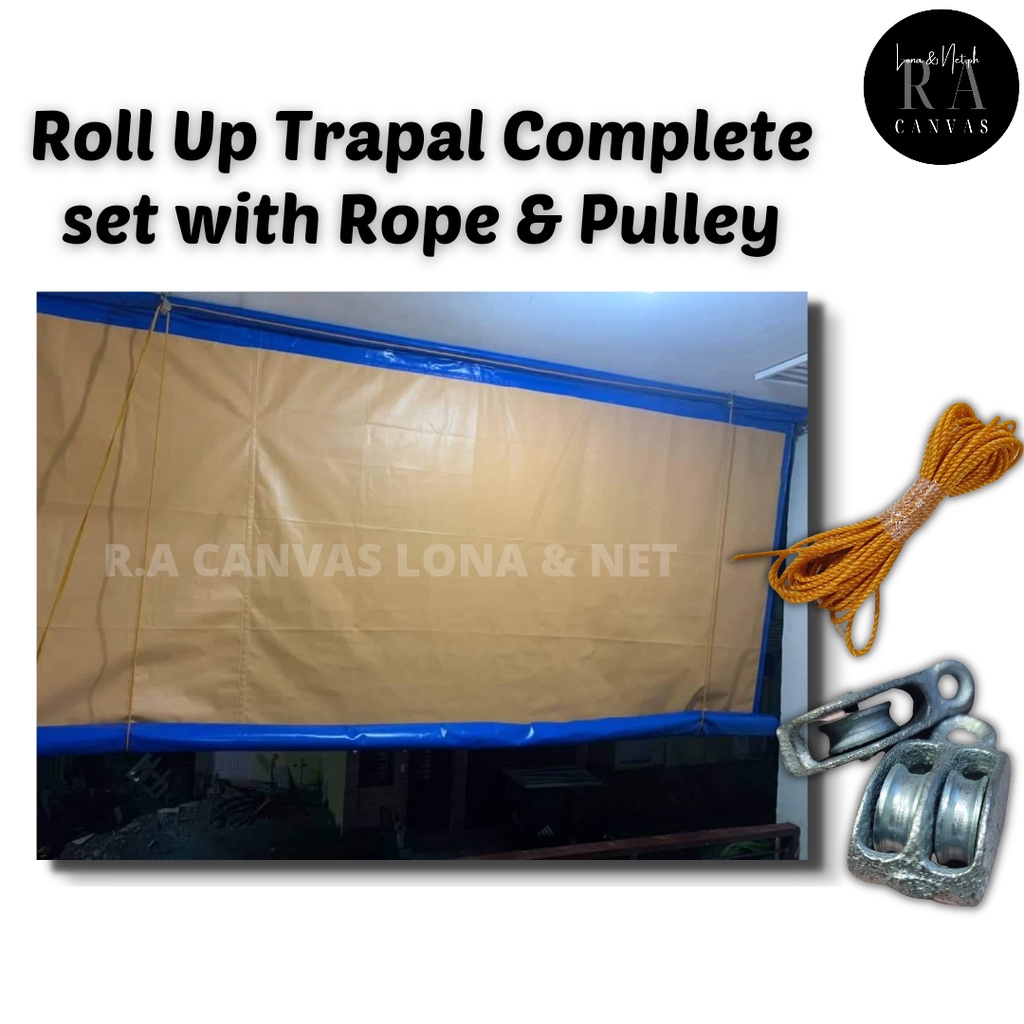 (6ft x 15ft) MAYAMA⭐ROLL UP & DOWN TRAPAL ⭐ COMPLETE SET WITH PULLEY ...