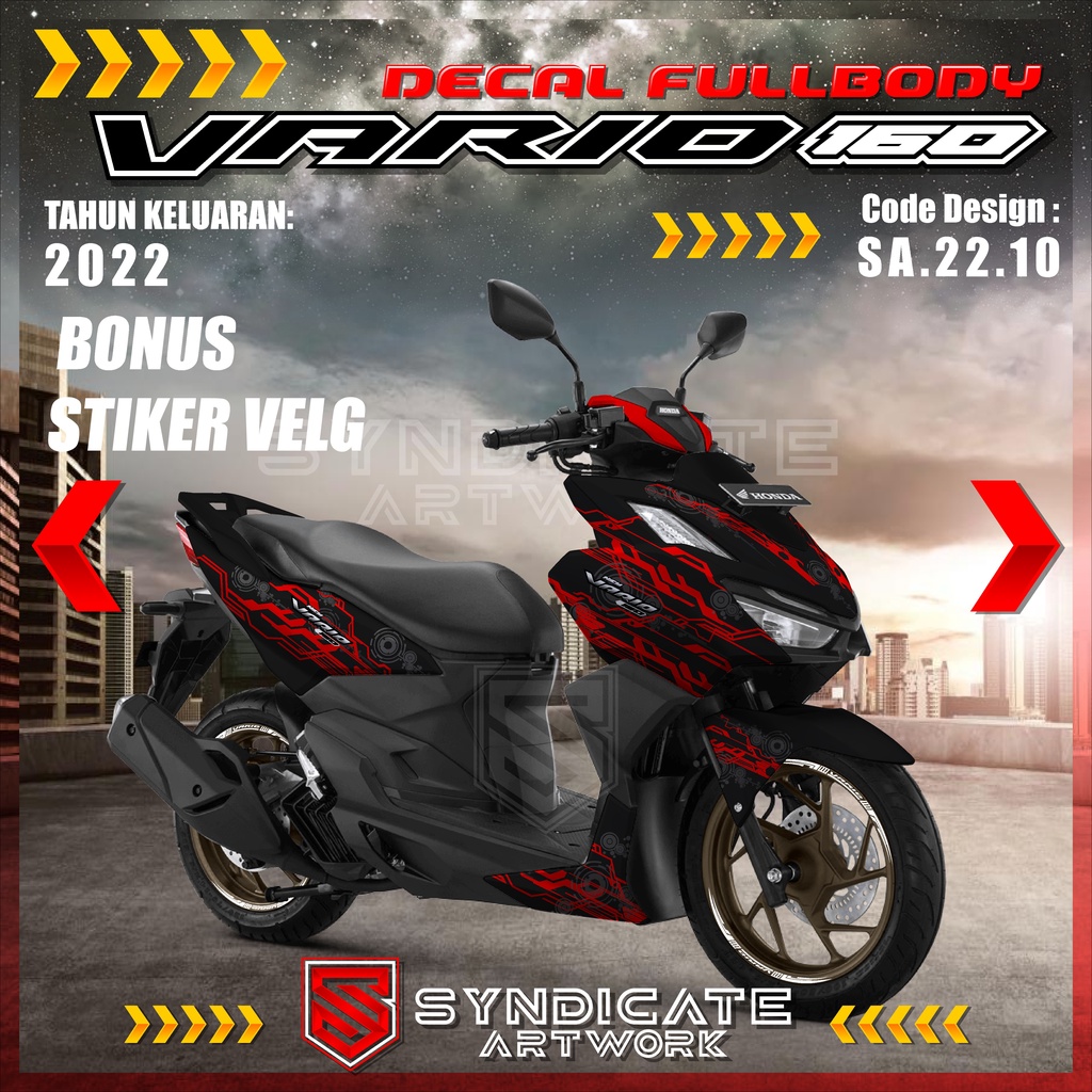 Syndicate Artwork SA 22.10 - Decal Sticker Honda Vario New 160 Fullbody ...