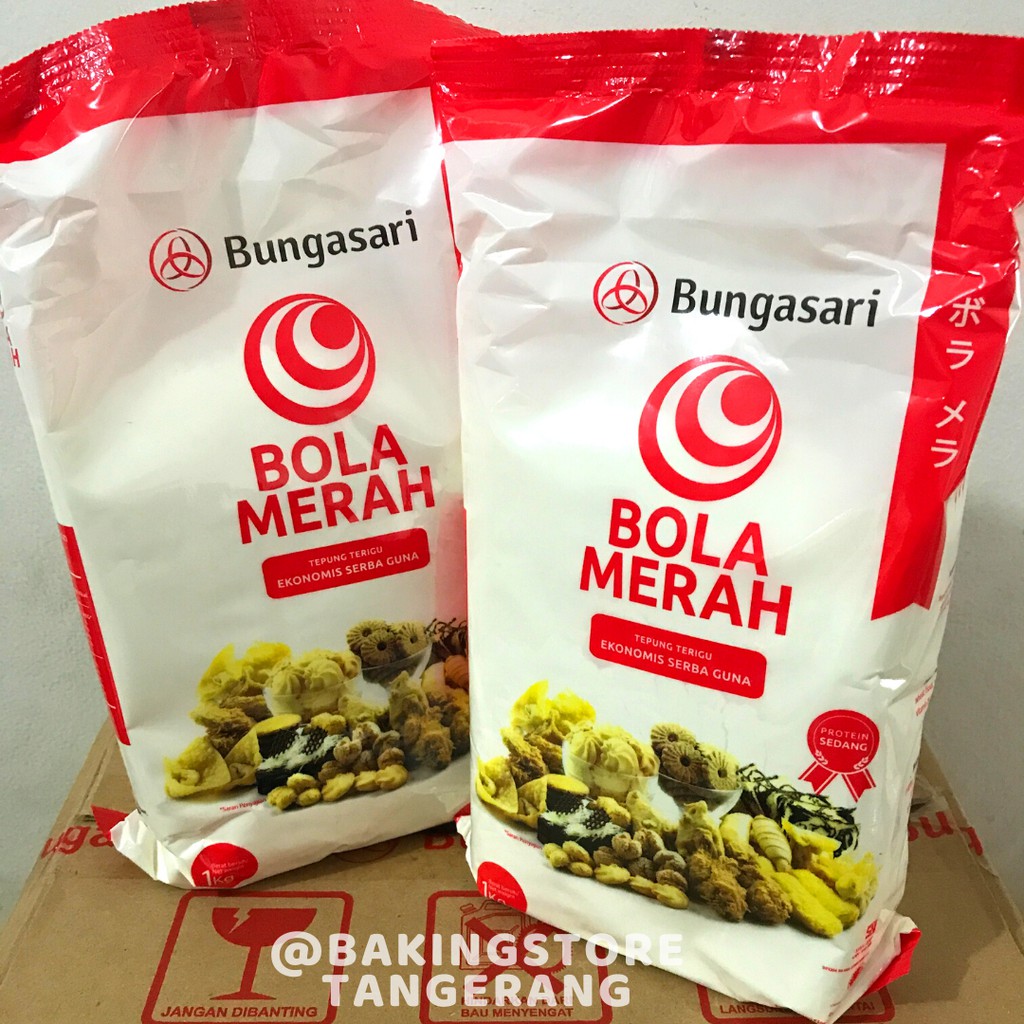 MERAH Bungasari 1 KG Economical Multipurpose Red Ball Wheat Flour ...