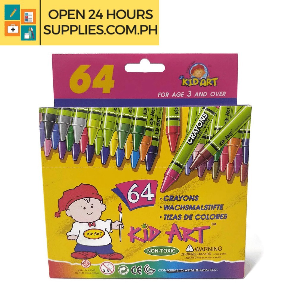 Kidart Crayons 64 Colors - Classic For Kids And Adults | Shopee Philippines