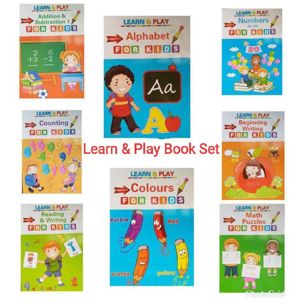 TFL 8pcs Learn And Play Work Book Educational Activity ABC Number Pre ...
