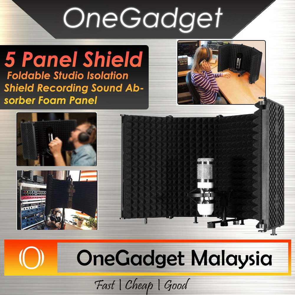 Onegadget WS-5 5 Panel Foldable Studio Microphone Isolation Shield ...