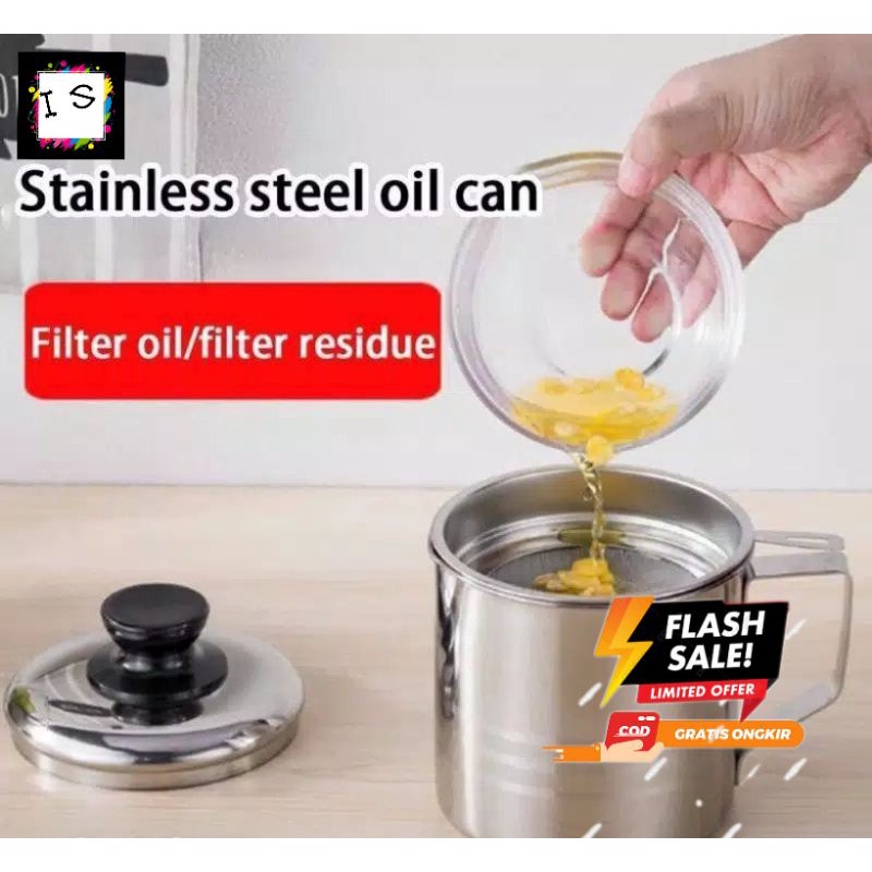 Original 1 Liter Stainless Oil Pot / Stainless Steel Cooking Oil Filter ...