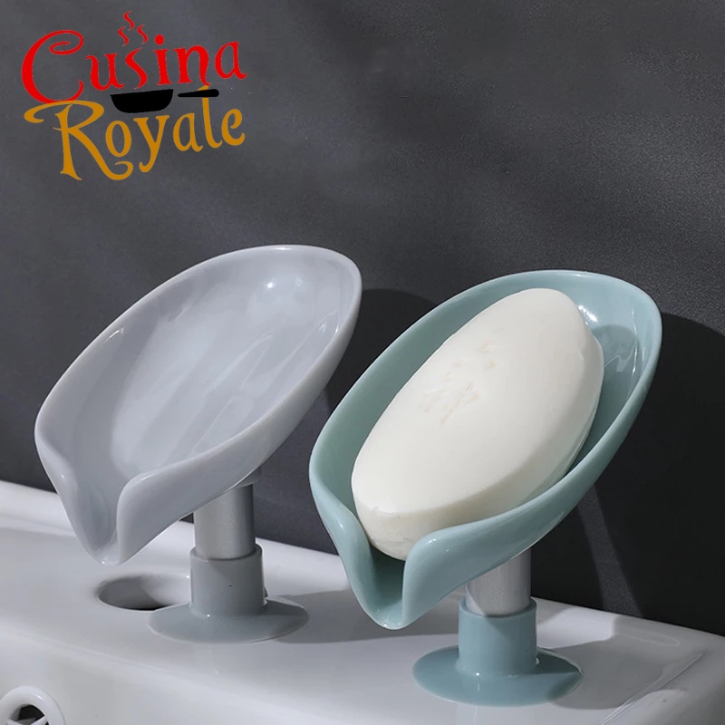 Soap Drainer Dish Leaf-shaped Box Soap Holder Drain Rack Toilet Soap ...