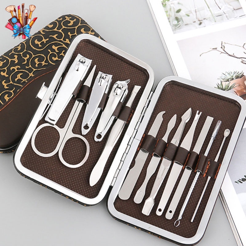 12 in 1 Manicure Set Nail Clipper Set Stainless Nail Care Tool Foot Spa ...