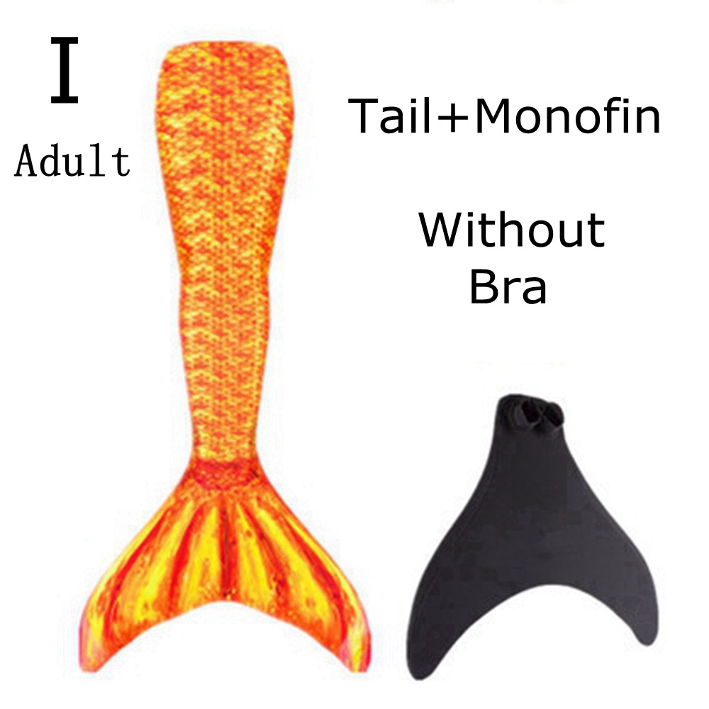 【Adult】 2Pcs Parent-Child Mermaid Costume Women Swimsuit with Monofin ...